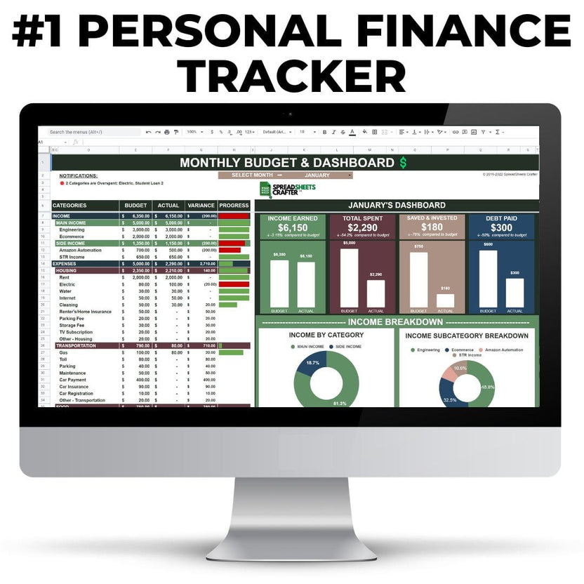 #1 Personal Finance Tracker - Achieve all your Goals with this Easy to