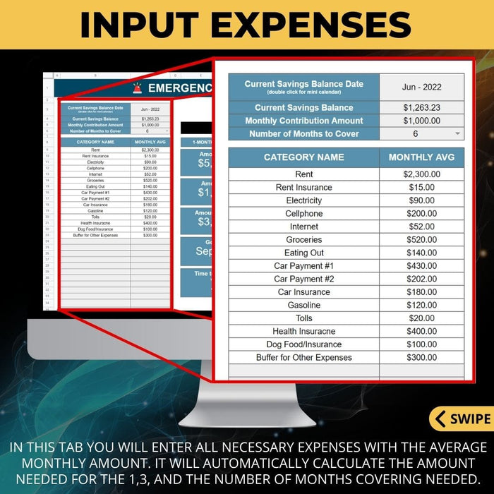 #1 Emergency Fund Calculator & Tracker - Be prepared for the Unexpecte