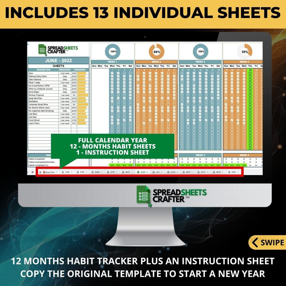 #1 Ultimate Habit Tracker - Improve your Lifestyle with this Easy to u